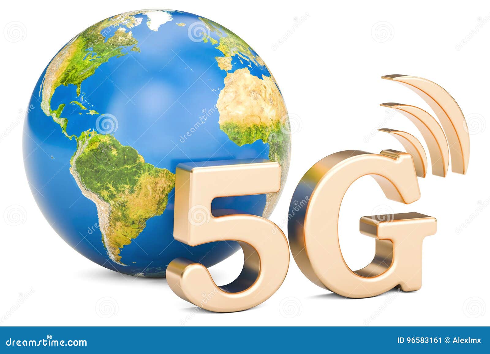 Global 5G Concept, 3D Rendering Stock Illustration - Illustration of ...