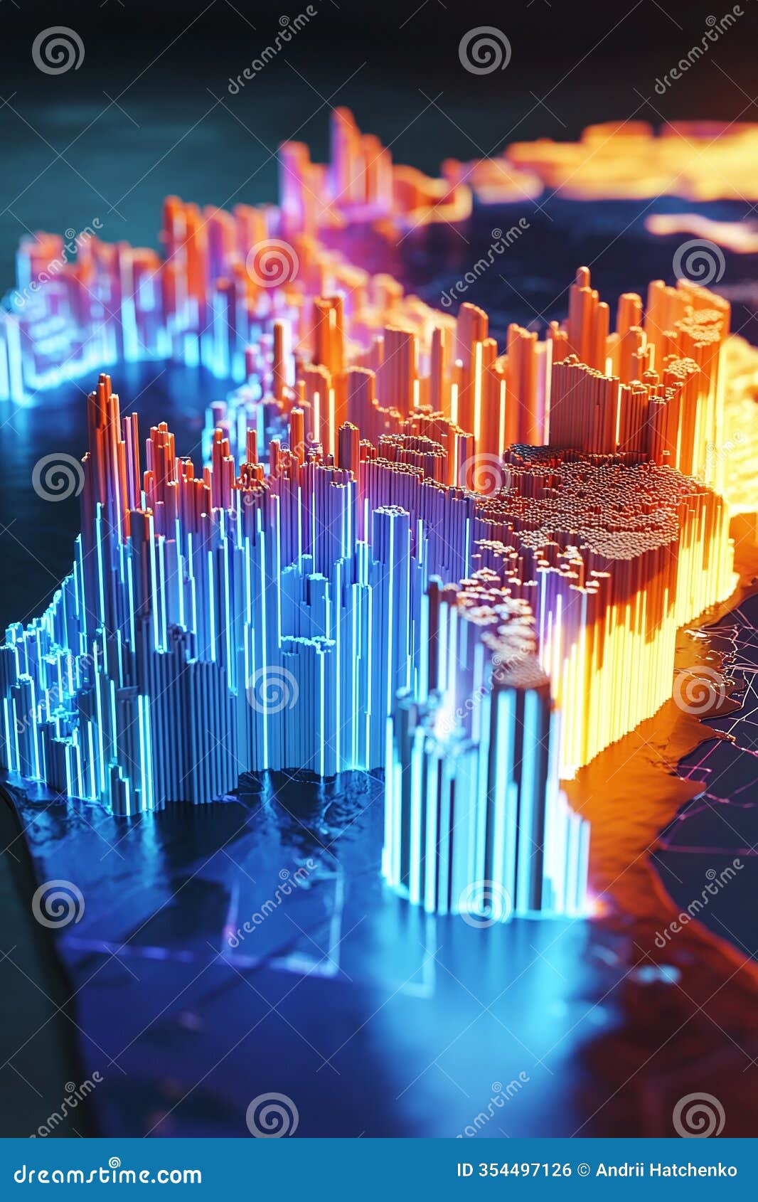 A Global GIS Visualization Showing Data Migration on a Sleek 3D Map ...
