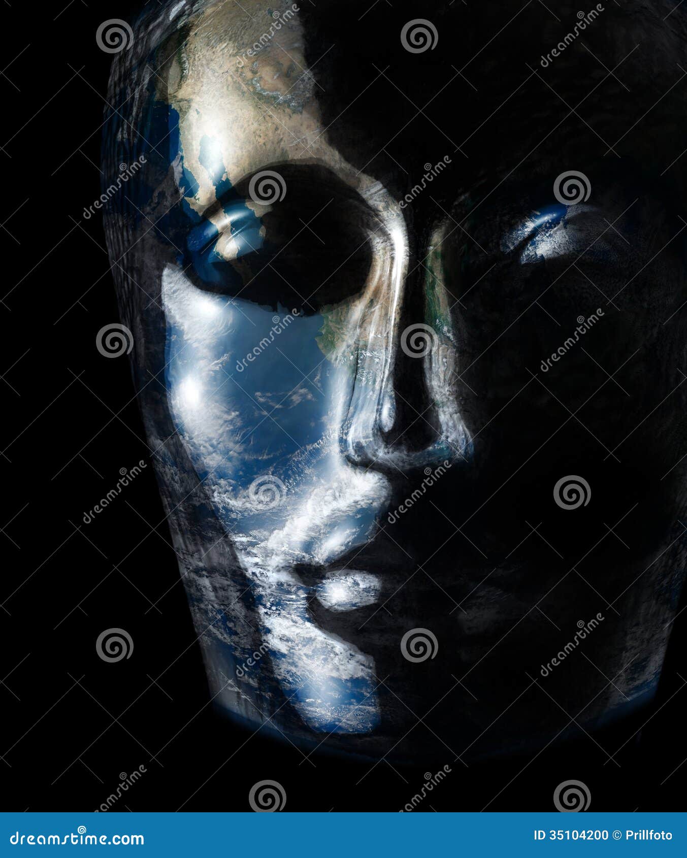 Global glass head stock photo. Image of alien, earth - 35104200