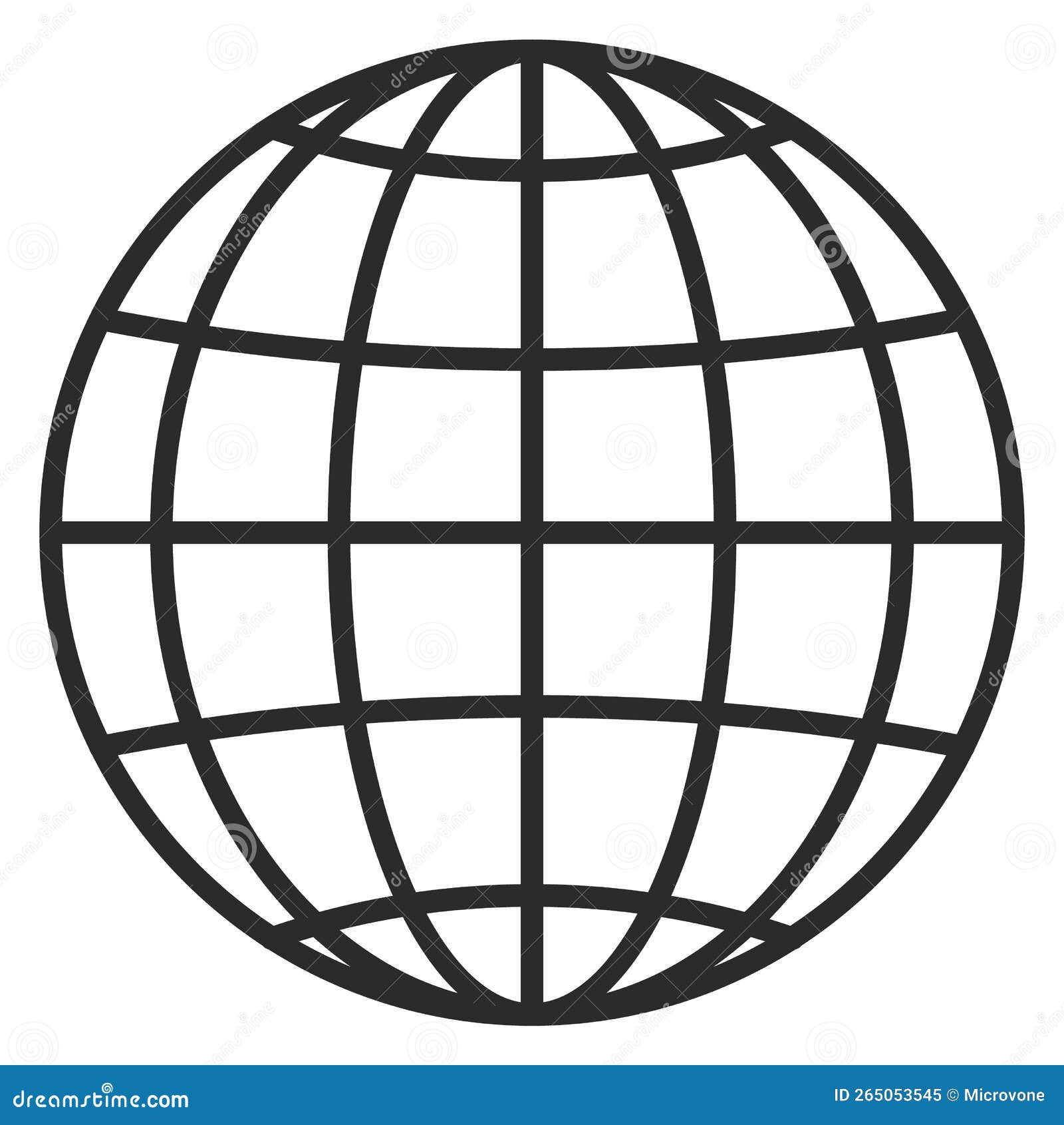 Global Grid Icon. Round World Map Symbol Stock Vector - Illustration of ...