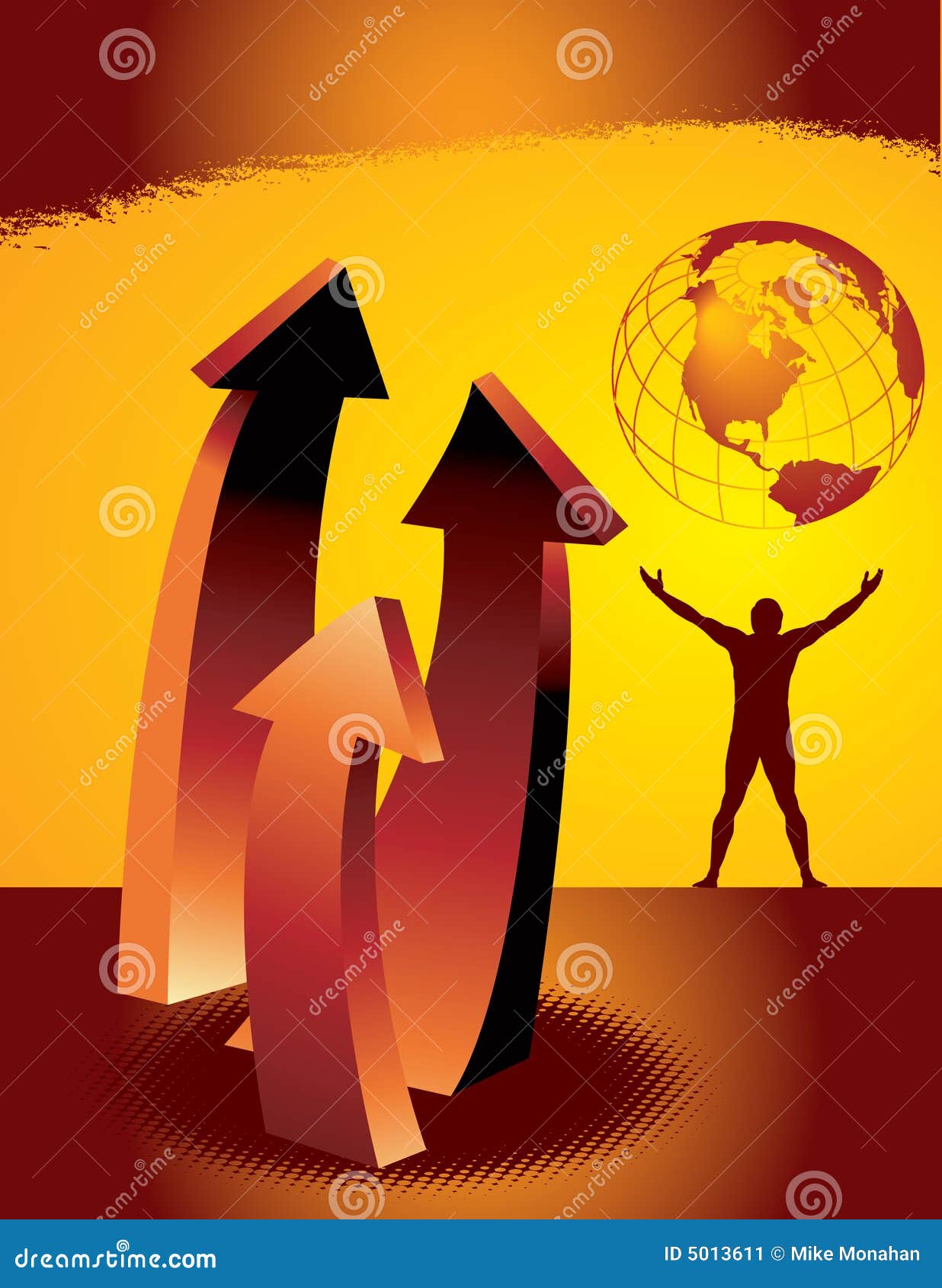 Global growth stock vector. Illustration of globe, grow - 5013611