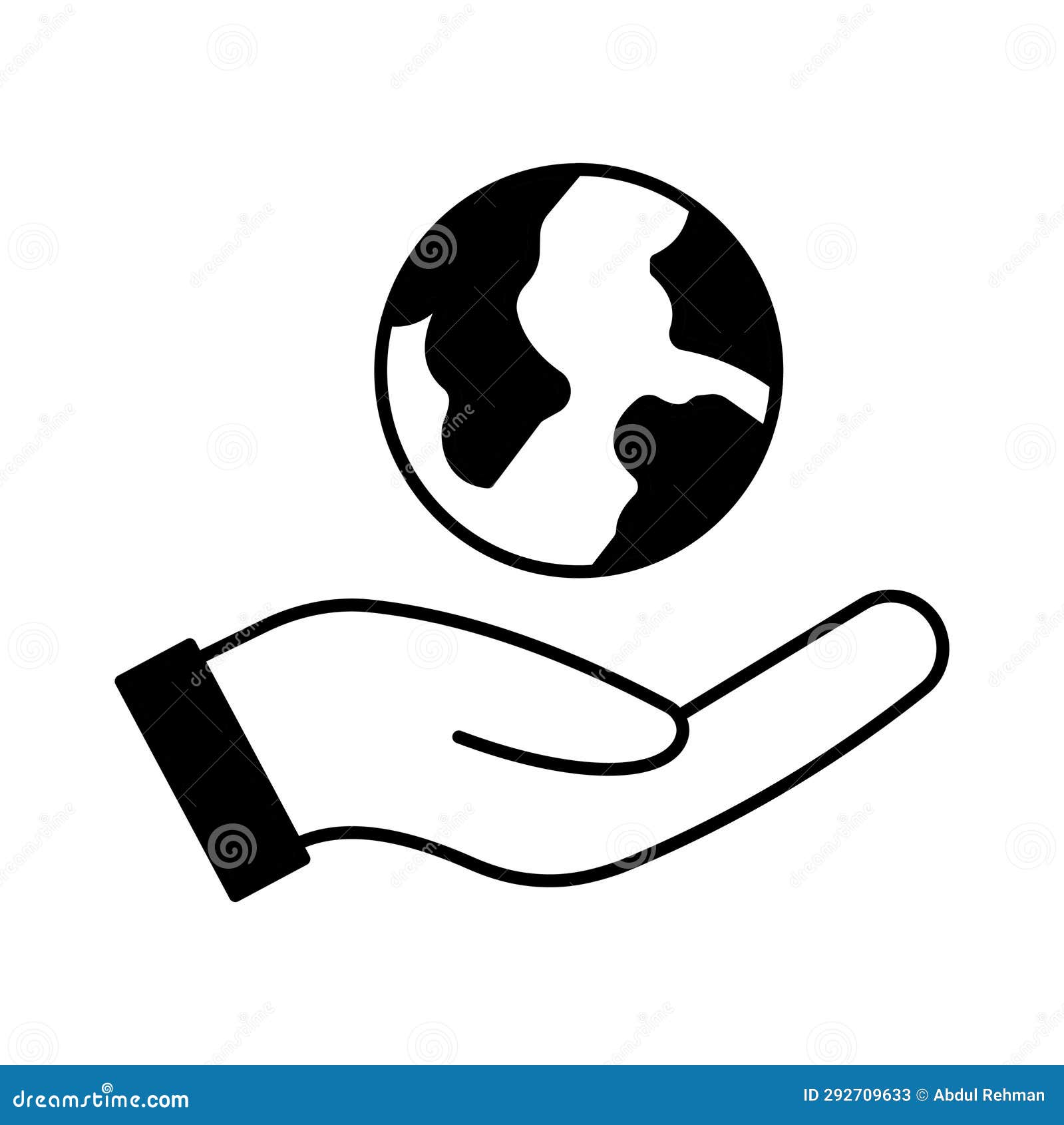 Global Hand Line Vector Icon Easily Modified Stock Vector ...