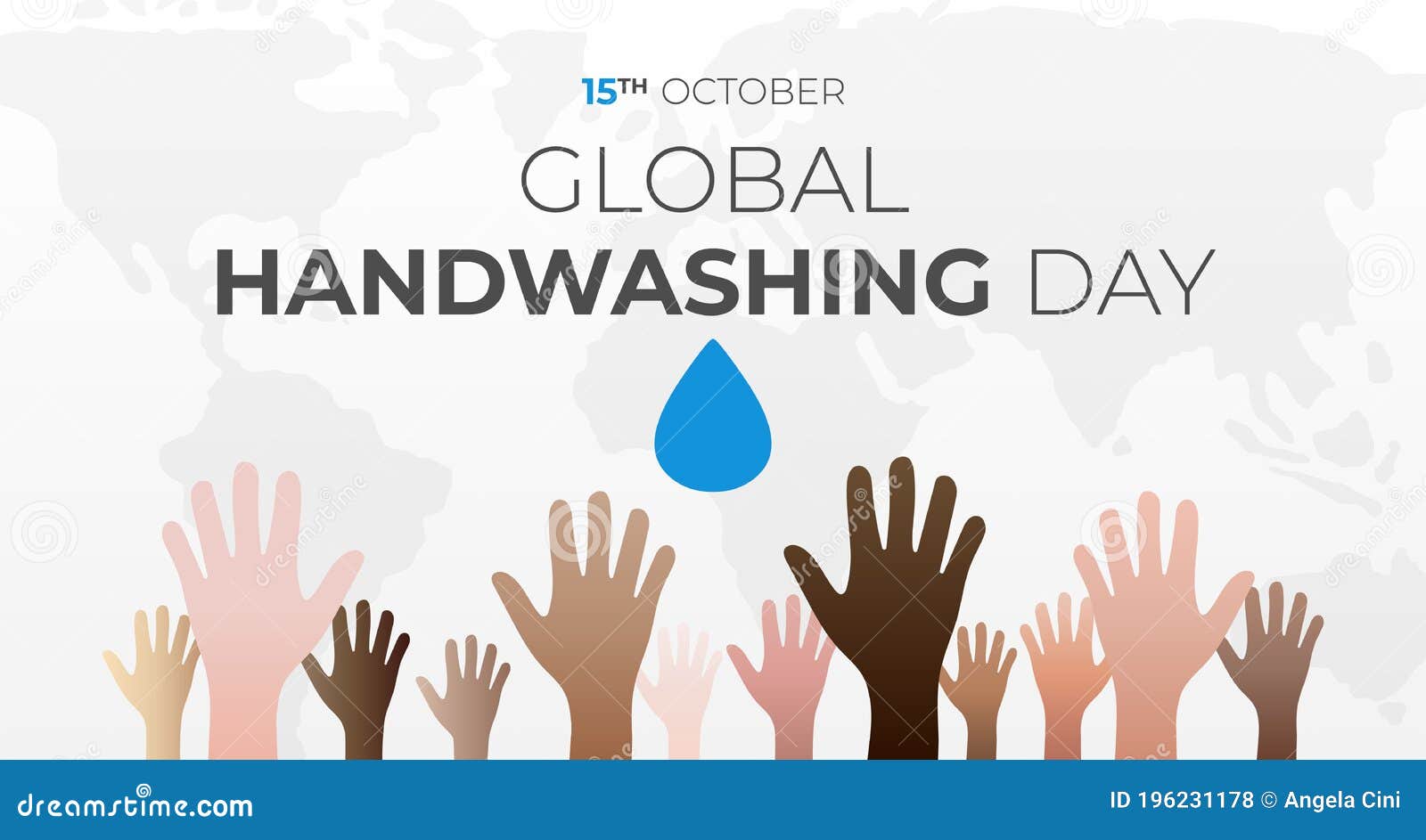 Global Handwashing Day Lettering With Hands Washing Seal And Earth Maps ...