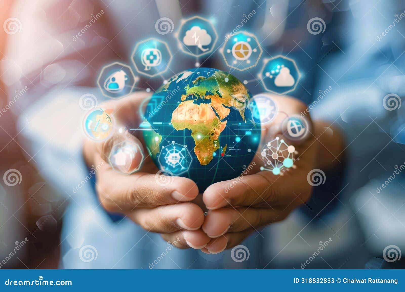 Global Health Collaboration: Hands Holding Globe. Stock Image - Image ...