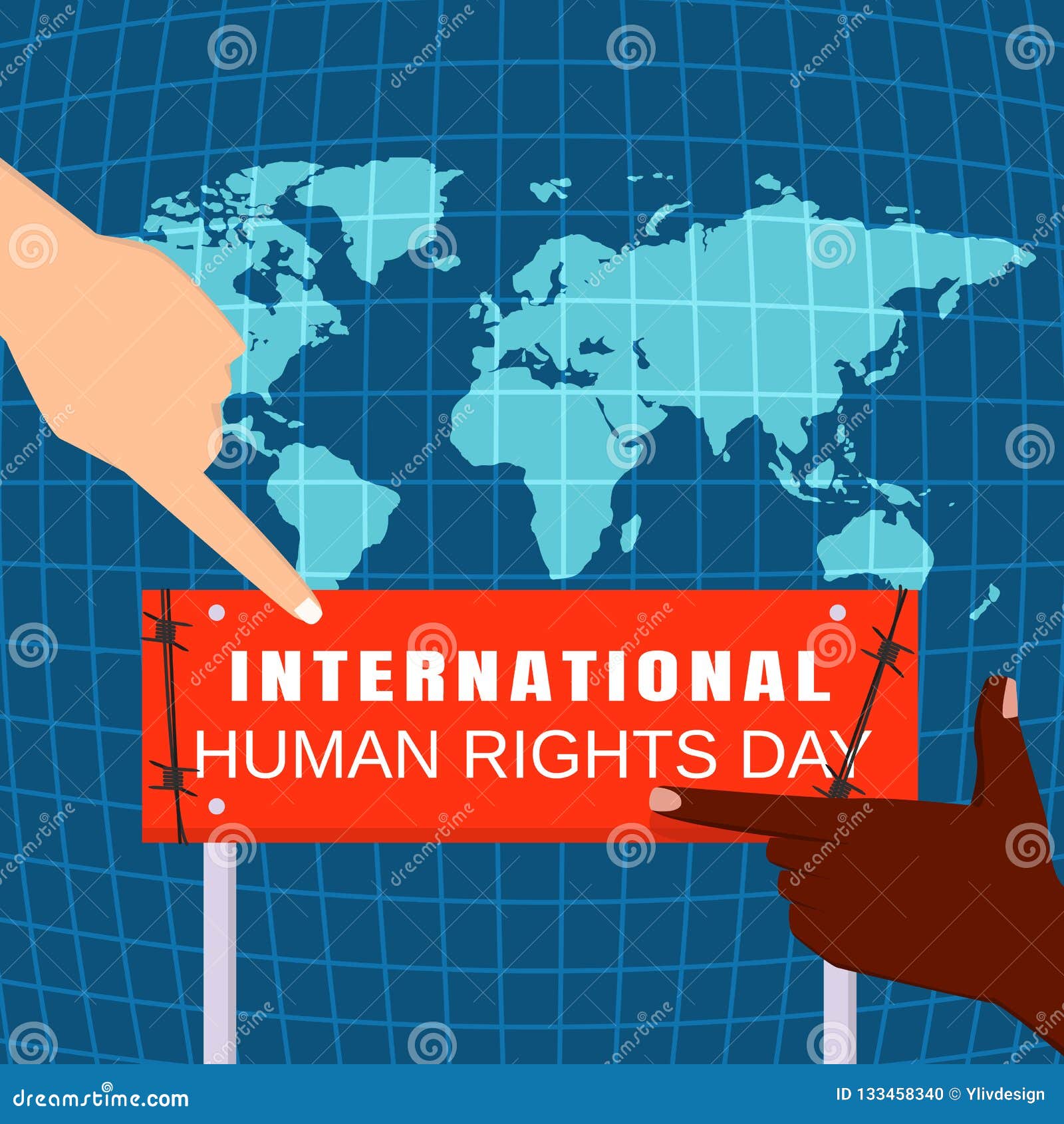 Global Human Rights Day Concept Background, Flat Style Stock Vector ...