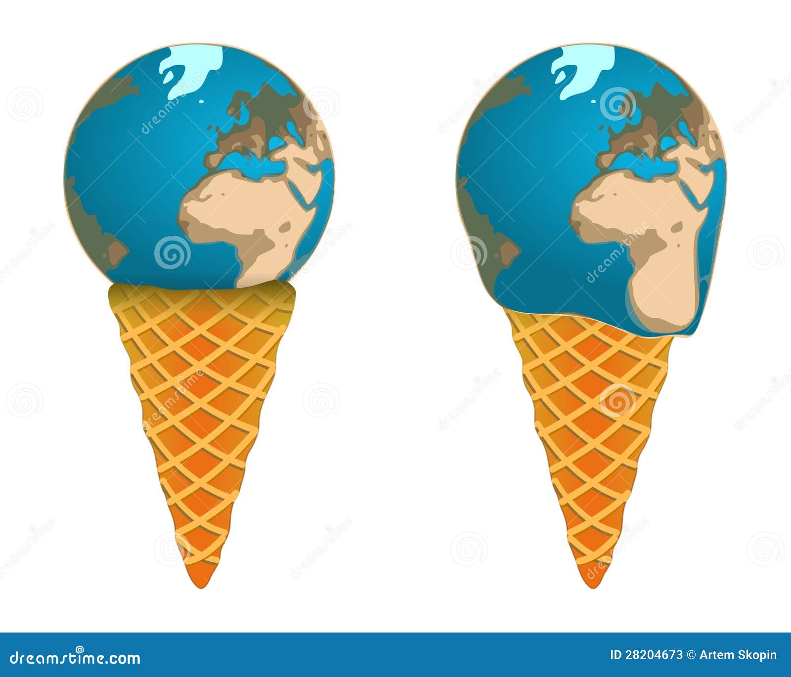 Global ice cream Earth stock illustration. Illustration of icecream ...
