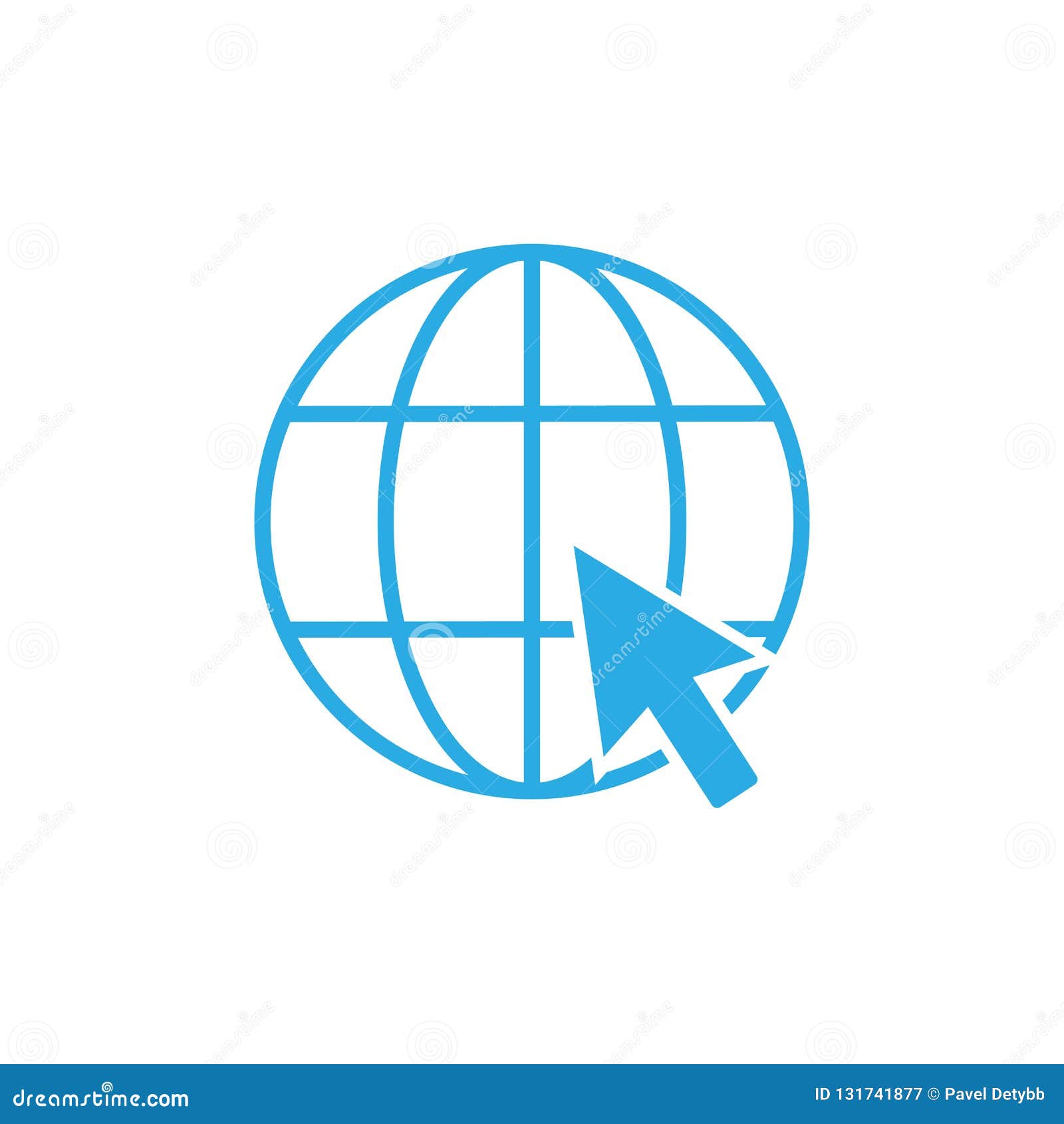 Global Icon. Click Website Icon. Vector Illustration Flat Design Stock ...
