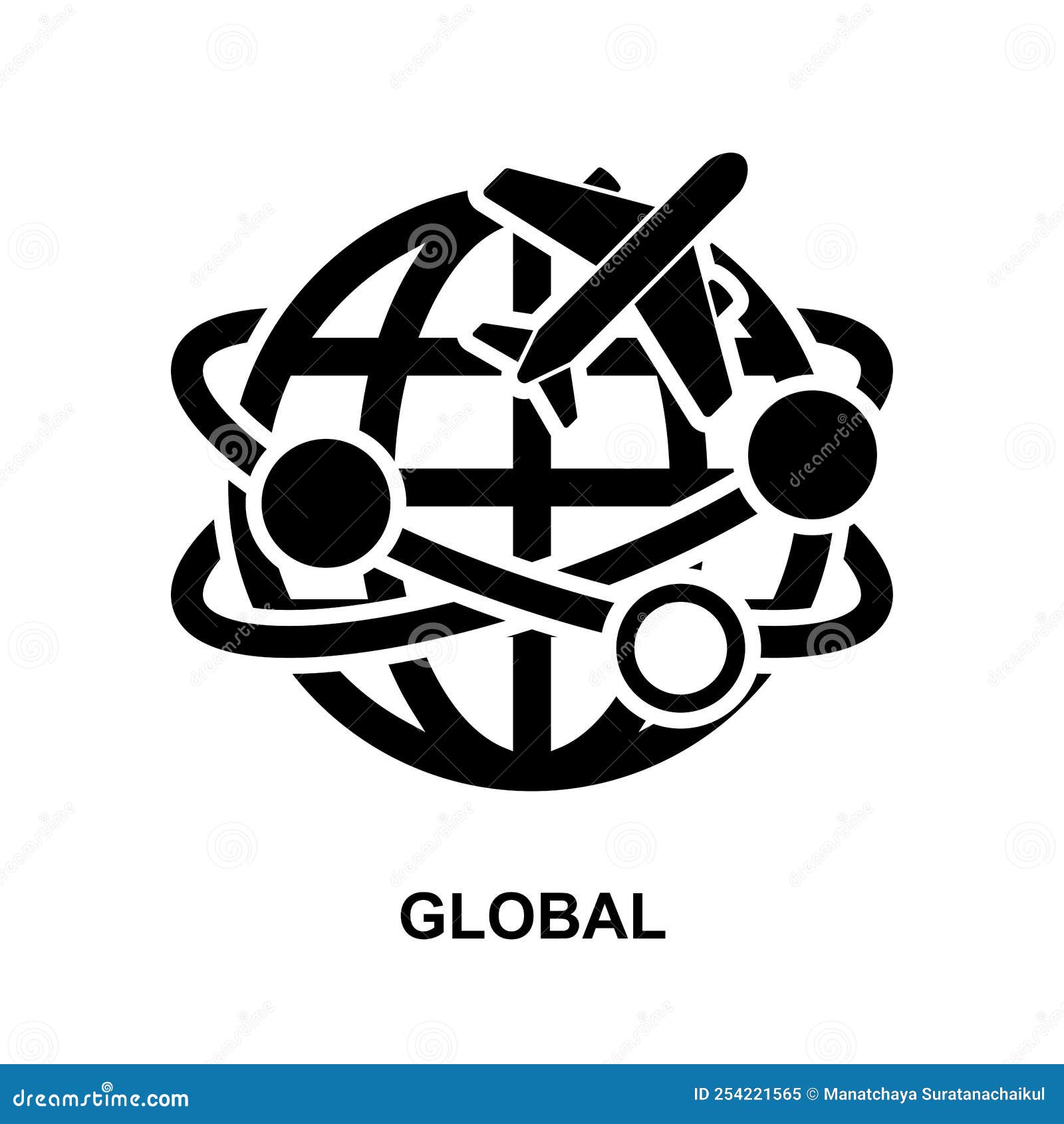 Global Icon Isolated on White Background Stock Illustration ...
