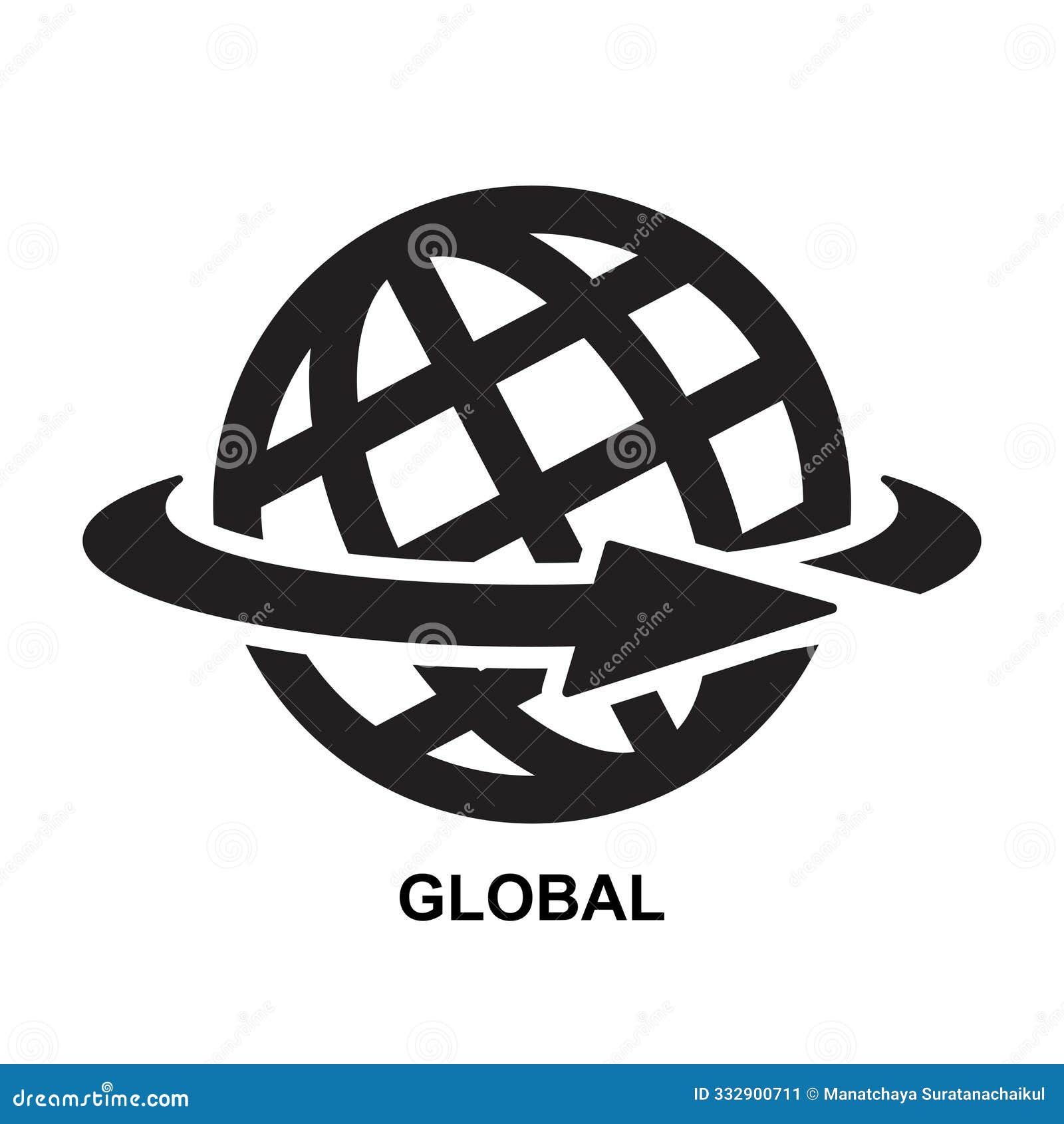 Global Icon. Round Globe with Arrow Isolated on Background Stock Vector ...