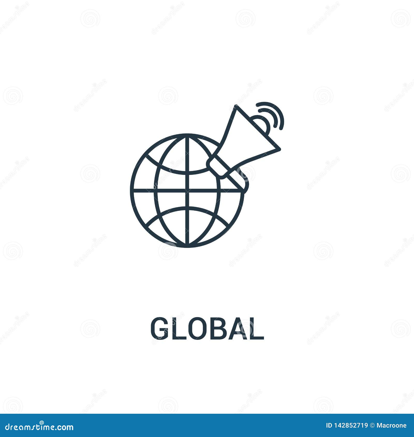 Global Icon Vector from Ads Collection. Thin Line Global Outline Icon ...