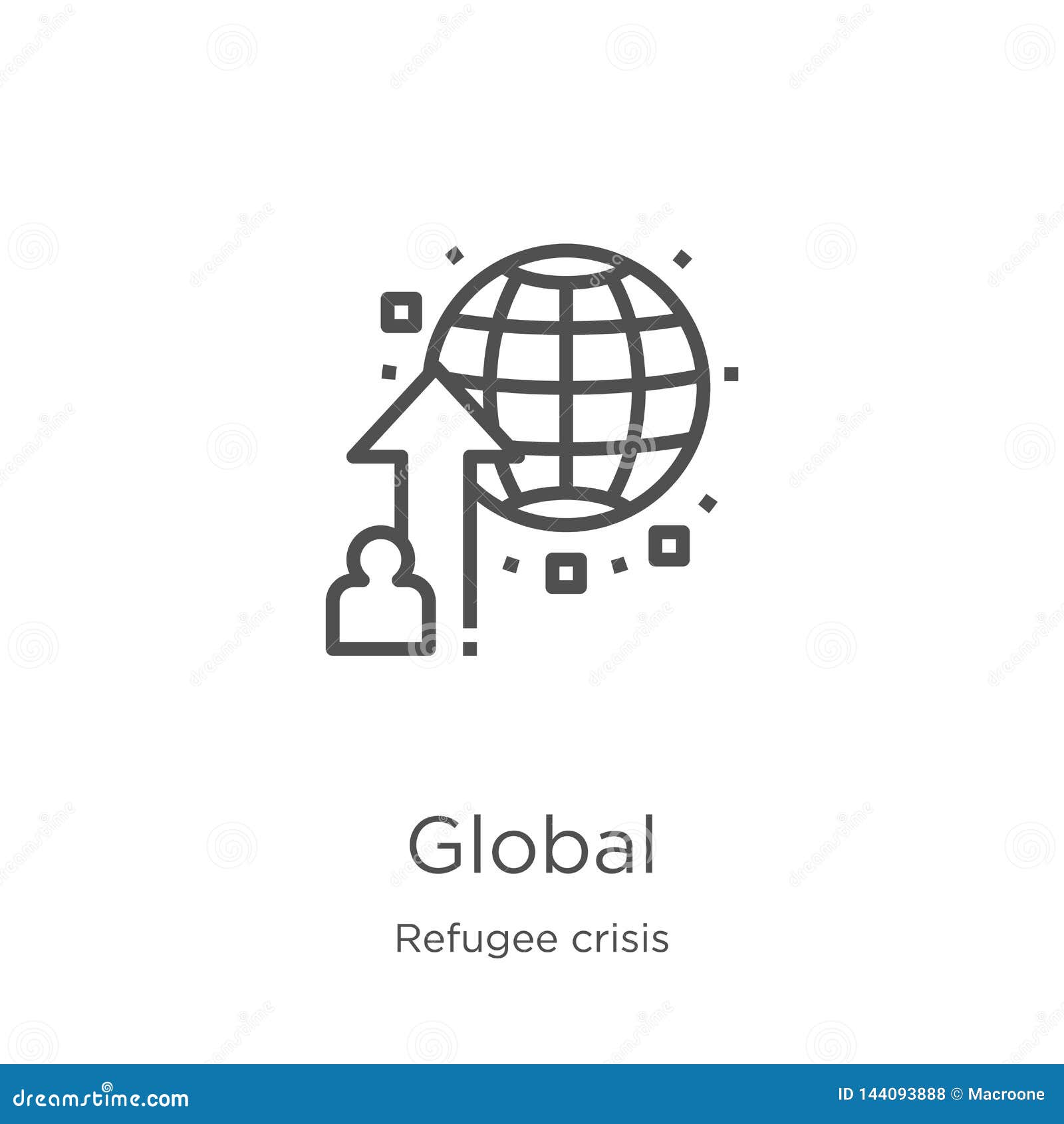 Global Icon Vector from Refugee Crisis Collection. Thin Line Global ...