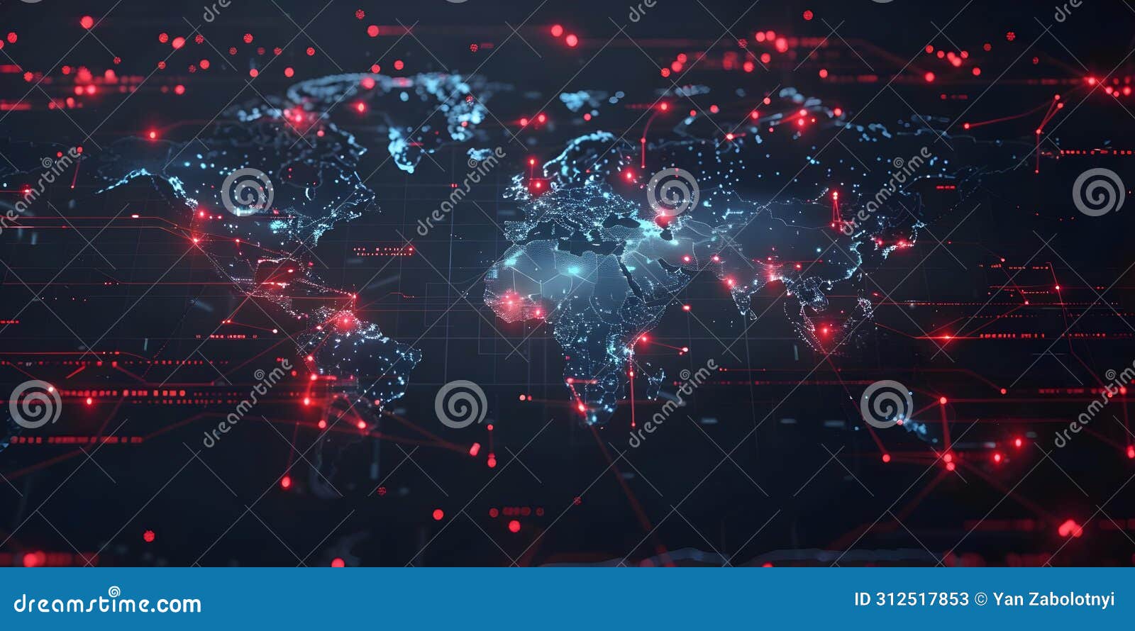 Global Impact of Cyber Attacks: World Map Highlighting Ransomware-Affected Areas. Concept Cyber ...