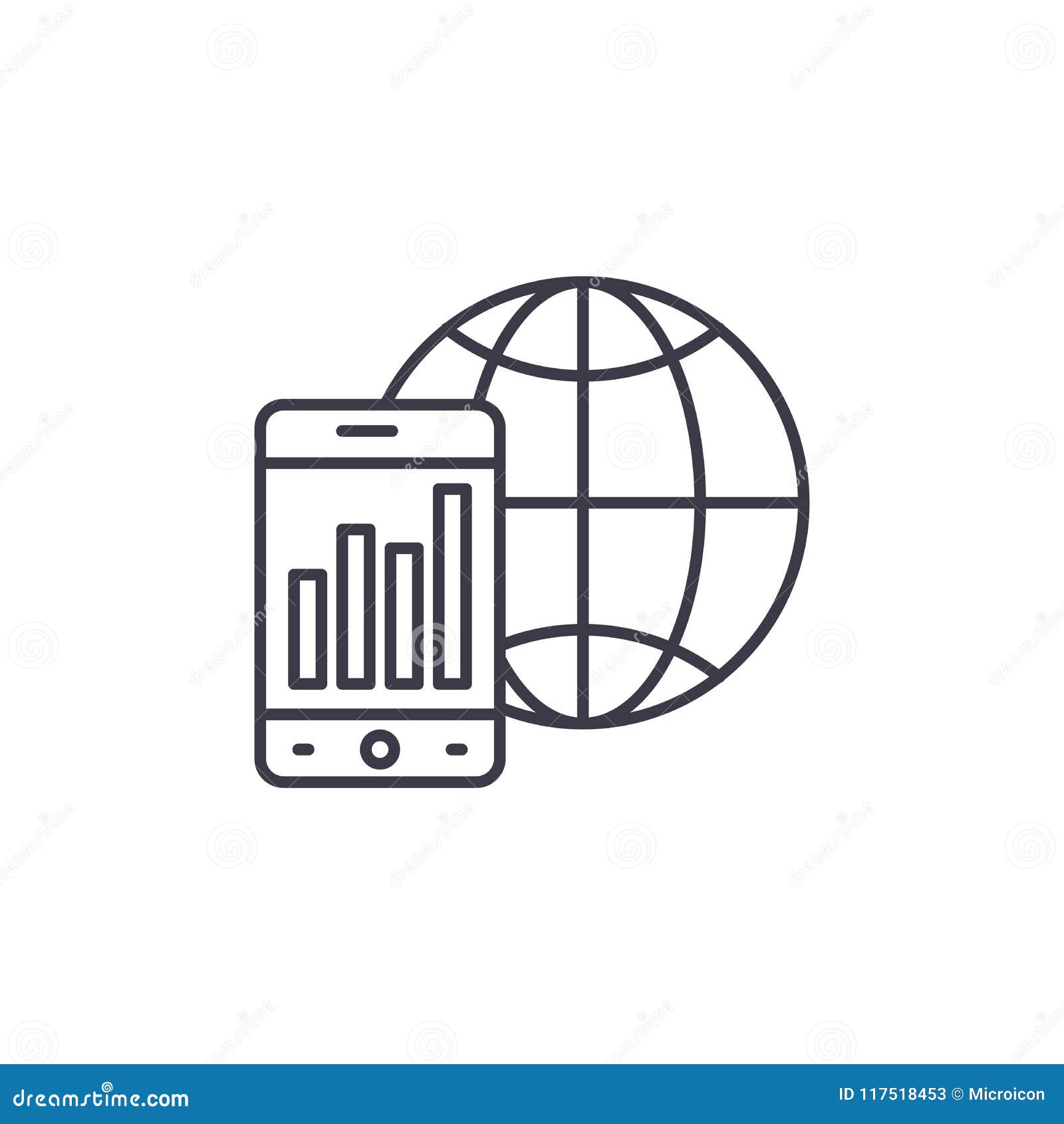 Global Indicators Linear Icon Concept. Global Indicators Line Vector ...