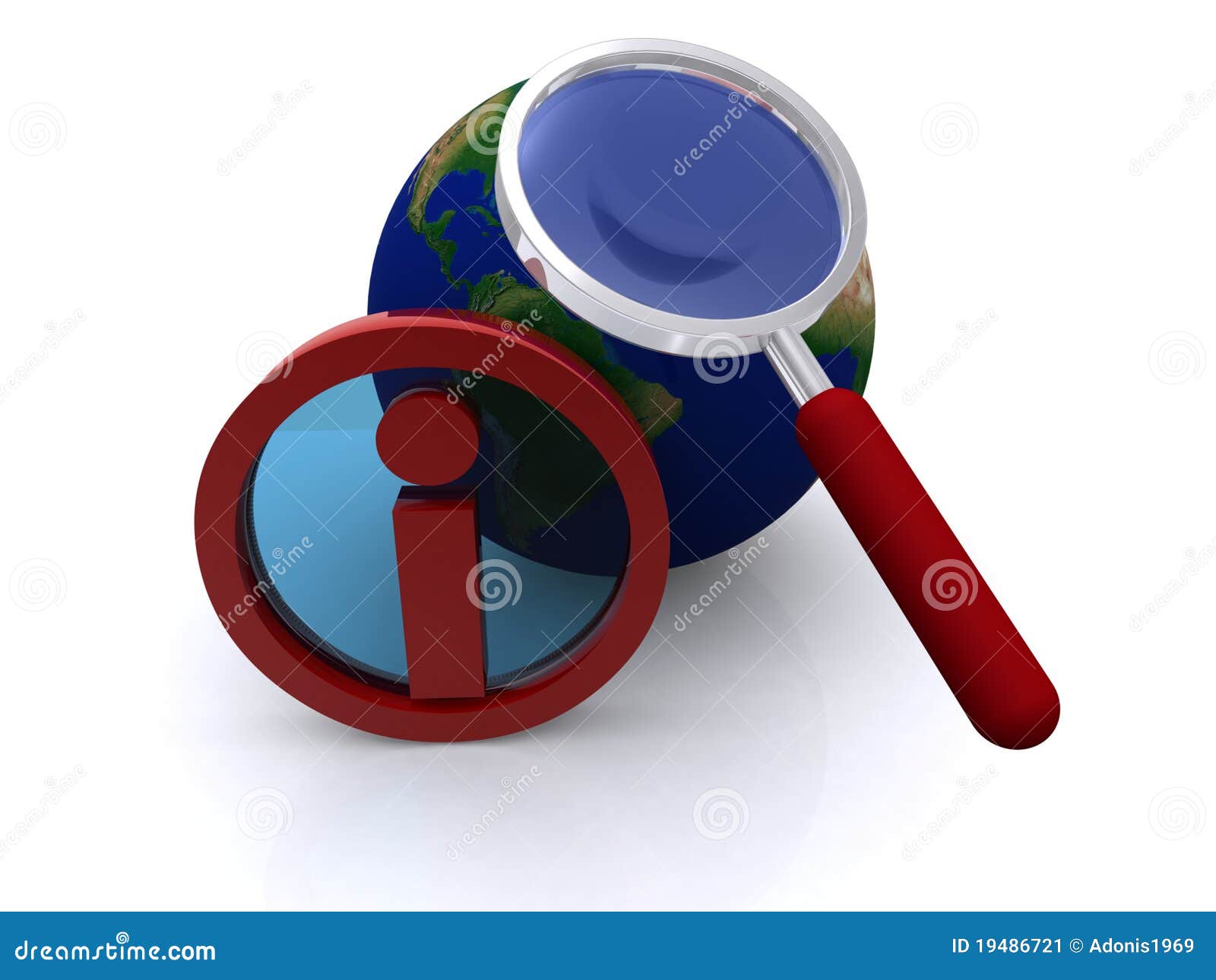 Global Information Magnified Stock Illustration - Illustration of ...
