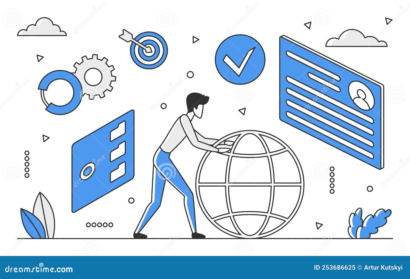 Global information network stock illustration. Illustration of network ...