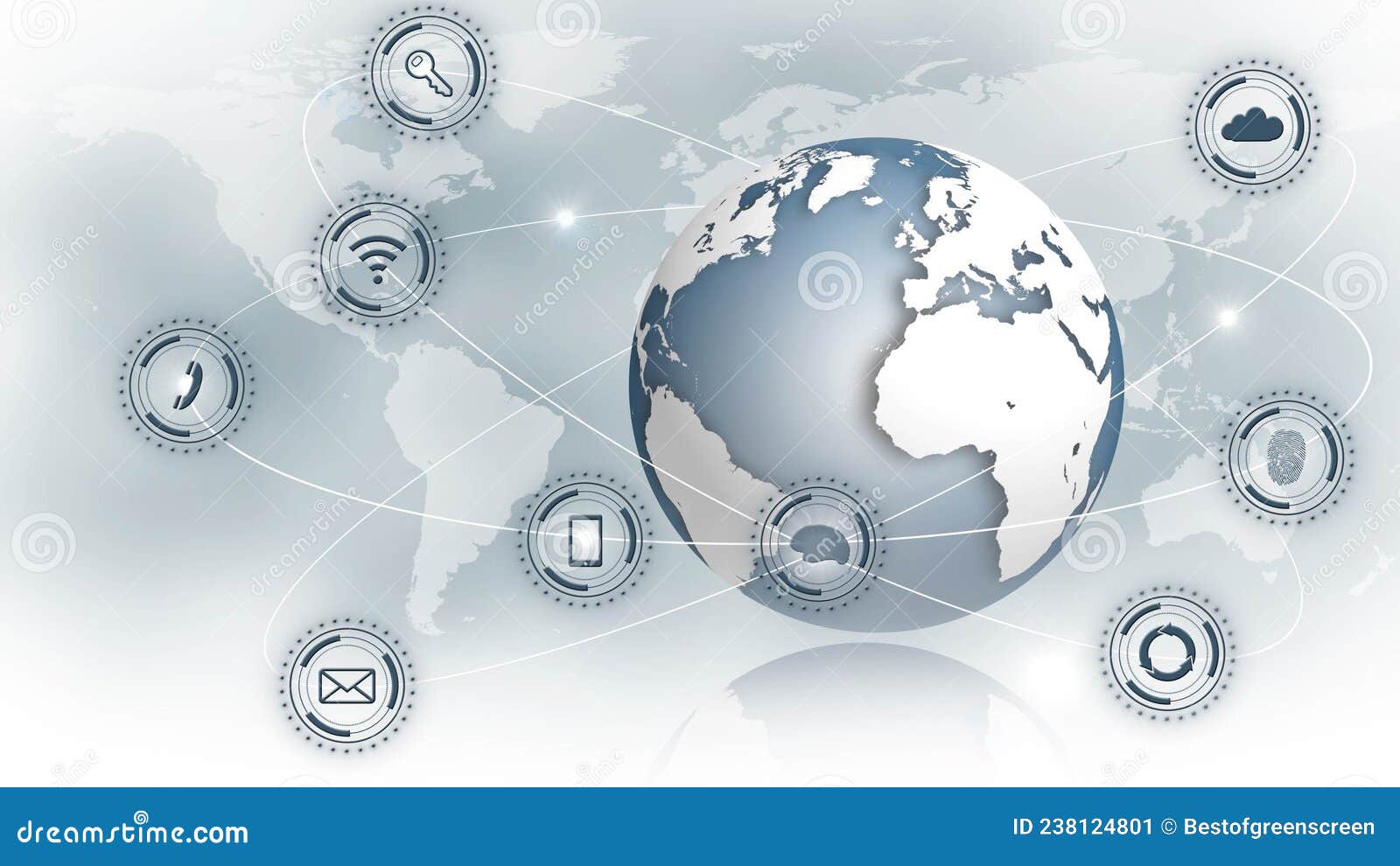 Global Information Technology Concept - Connected Graphic Elements ...