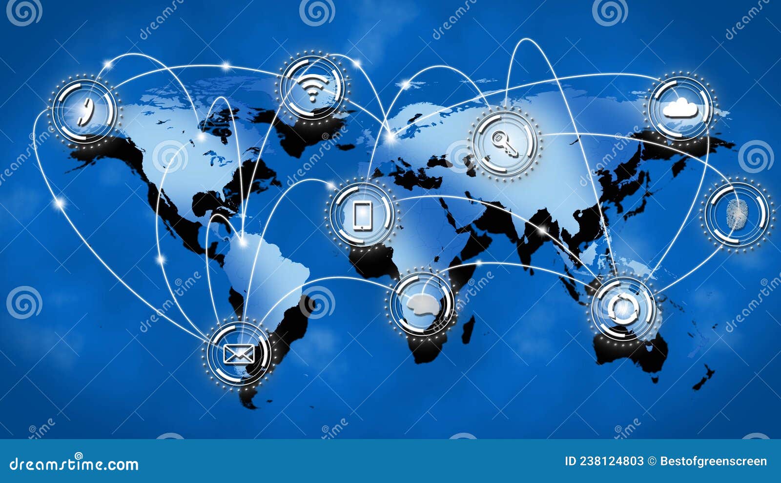 Global Information Technology Concept - Connected Graphic Elements ...