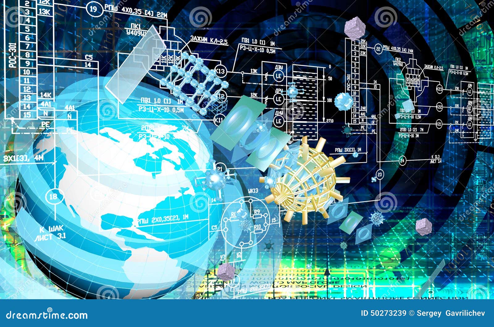 Global Innovation Engineering Connection Technology. Stock Image ...