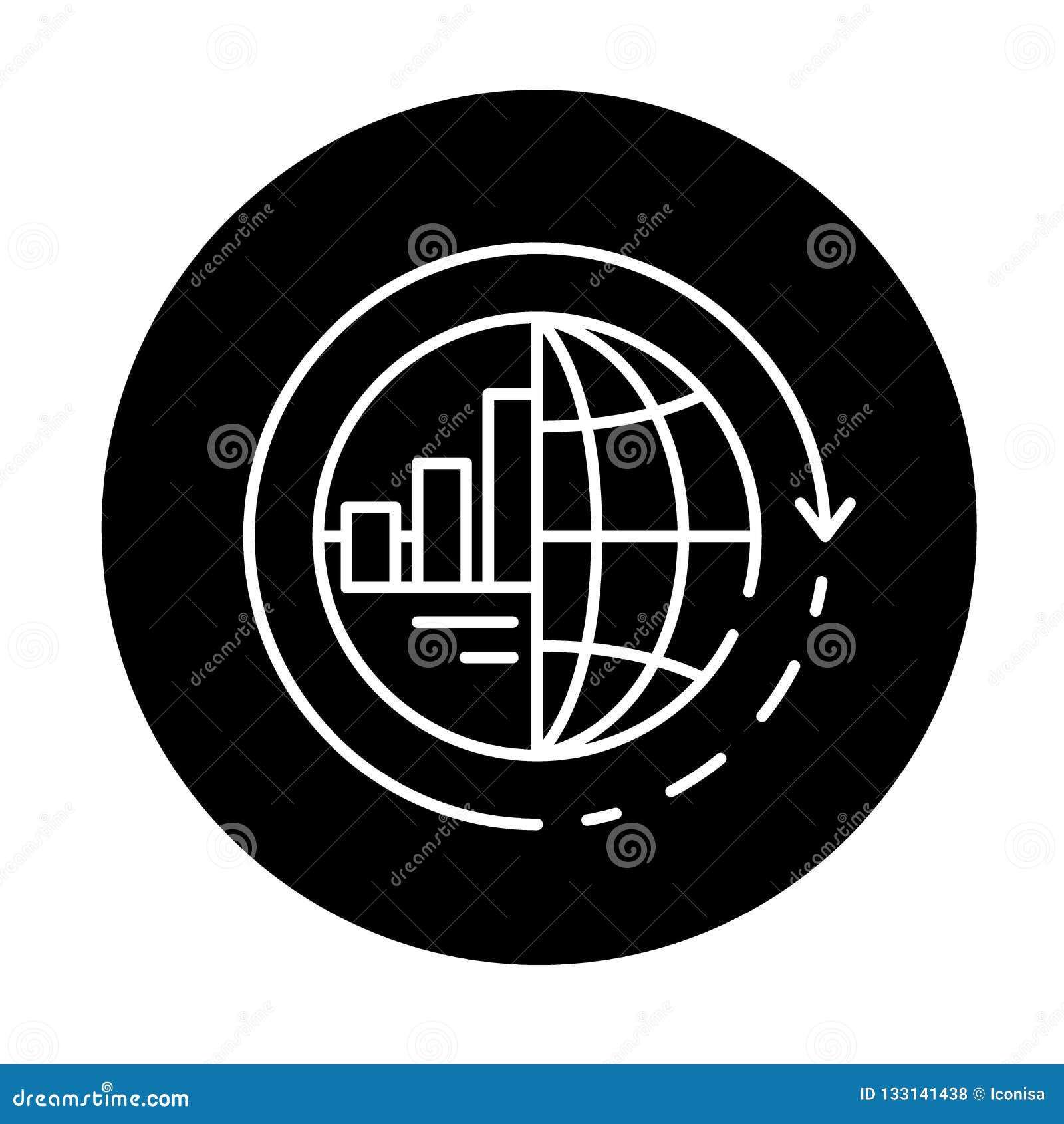 Global Integration Black Icon, Vector Sign on Isolated Background ...