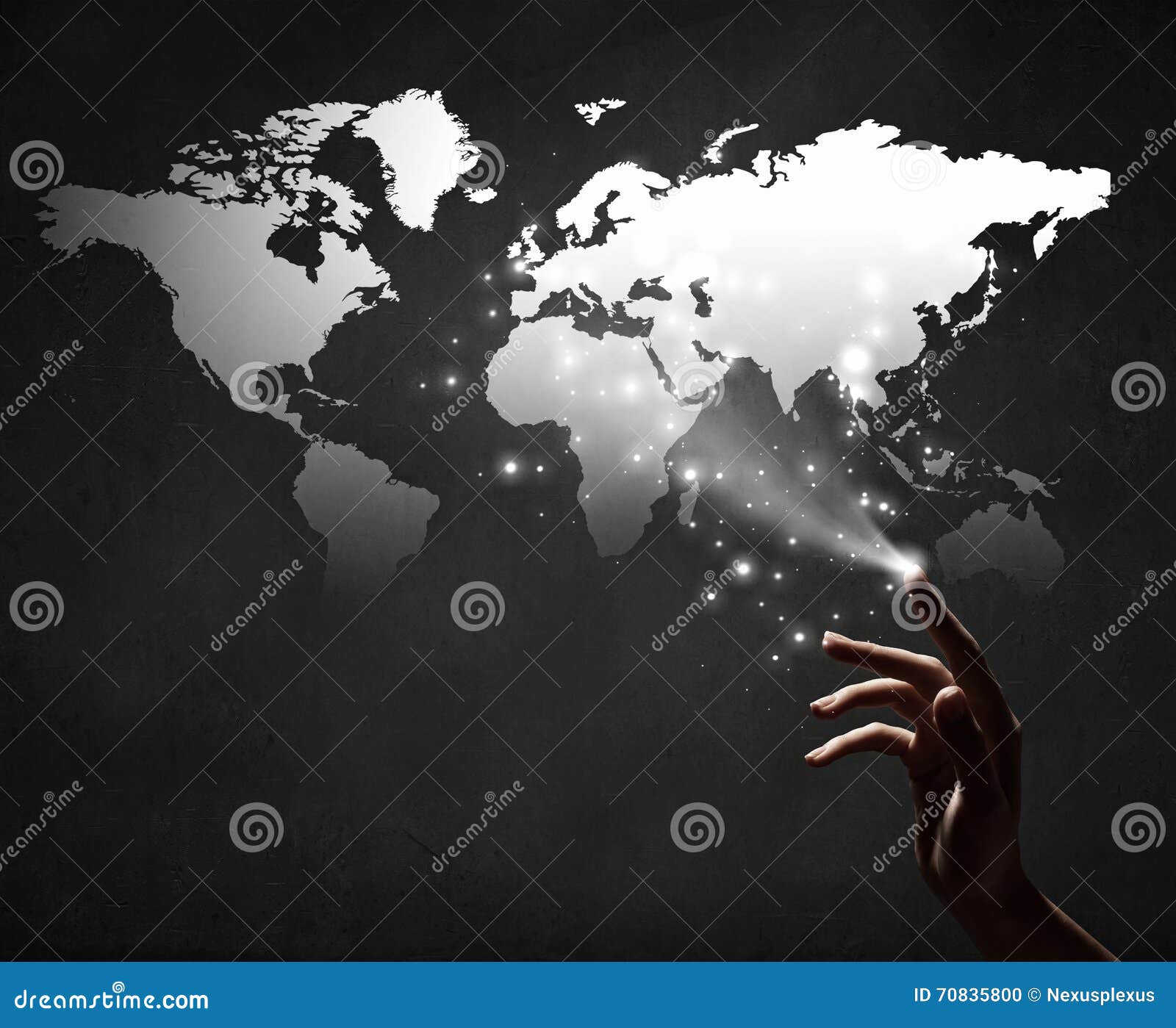 Finger On World Map Stock Image | CartoonDealer.com #2262643