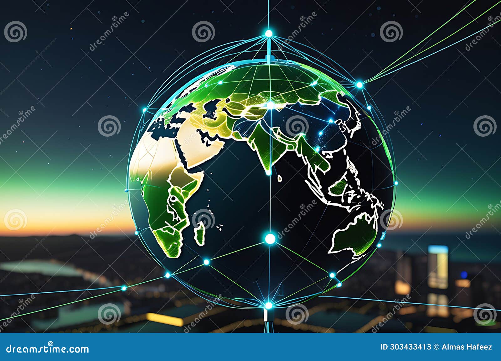 Global Interconnect: Illustration of a Network of Digital Connections ...