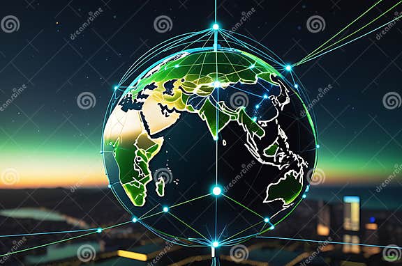 Global Interconnect: Illustration of a Network of Digital Connections ...