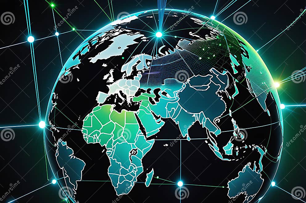Global Interconnect: Illustration of a Network of Digital Connections ...