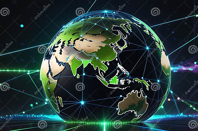 Global Interconnect: Illustration of a Network of Digital Connections ...