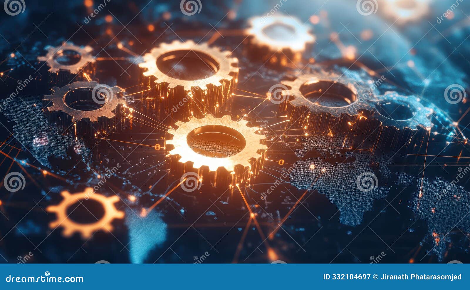 Global Interconnectedness: Gears and Network Stock Illustration ...