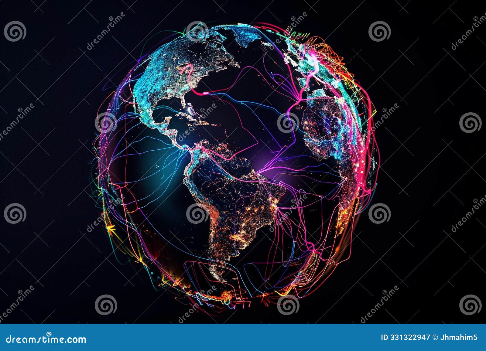 Global Interconnectedness stock illustration. Illustration of earth ...