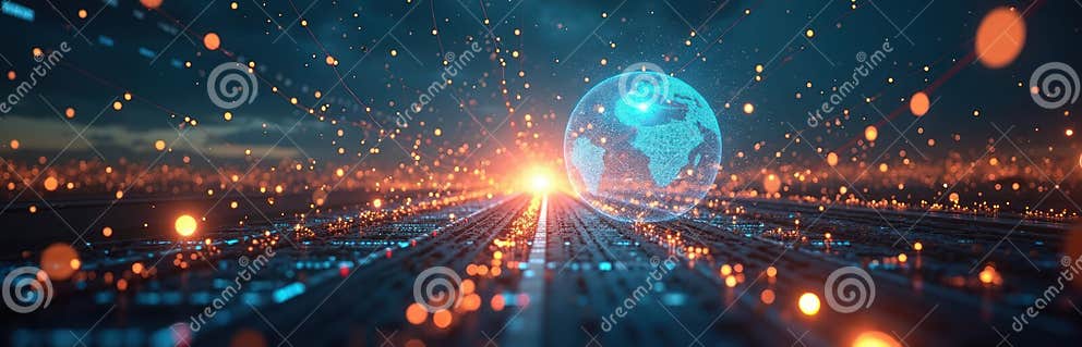 Global Interconnectedness Visualized As Digital Globe Positioned on ...