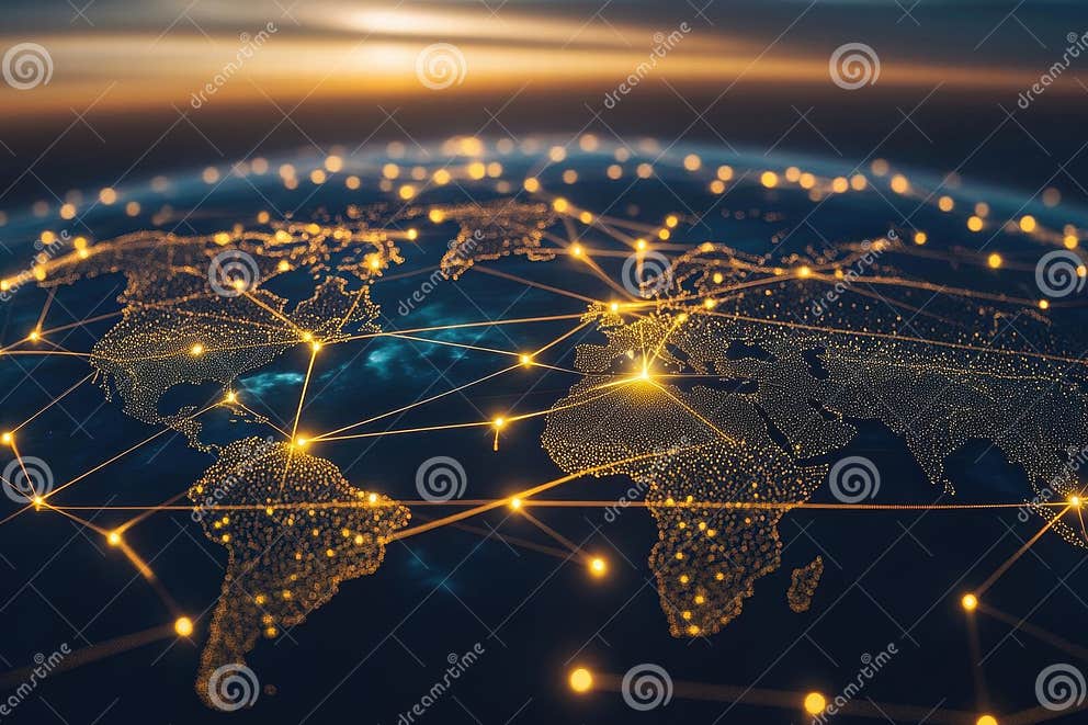Global Interconnectivity, a World Connected by Technology Stock Photo ...