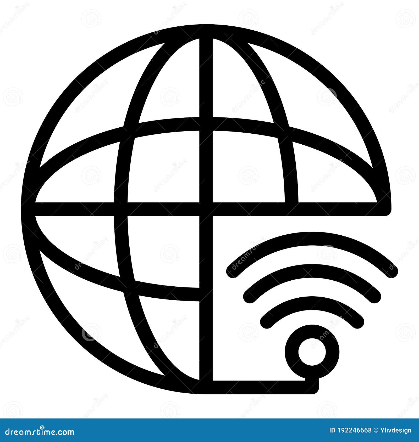 Global International Remote Access Icon, Outline Style Stock Vector ...