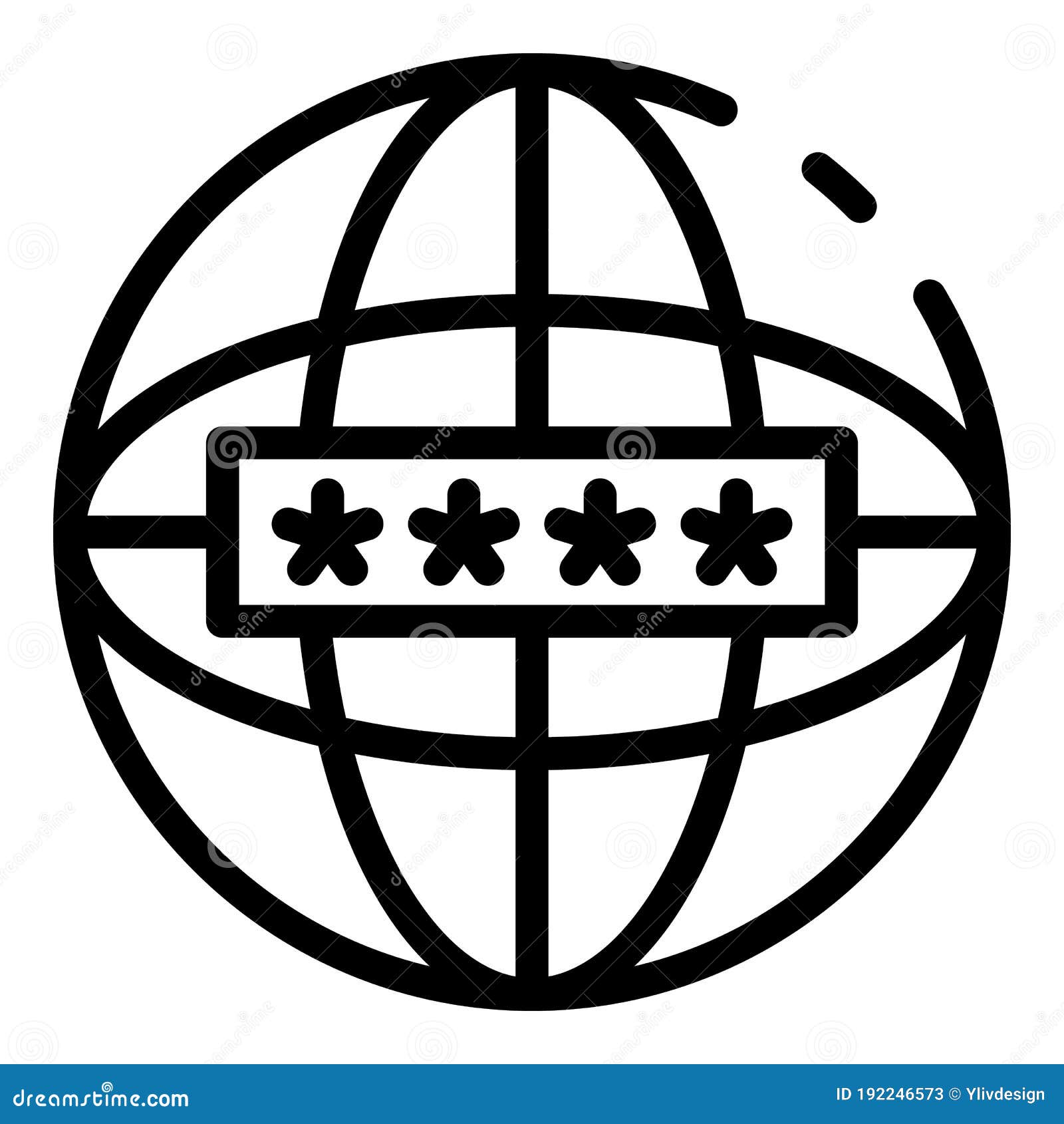 Global Internet Authentication Icon, Outline Style Stock Vector ...