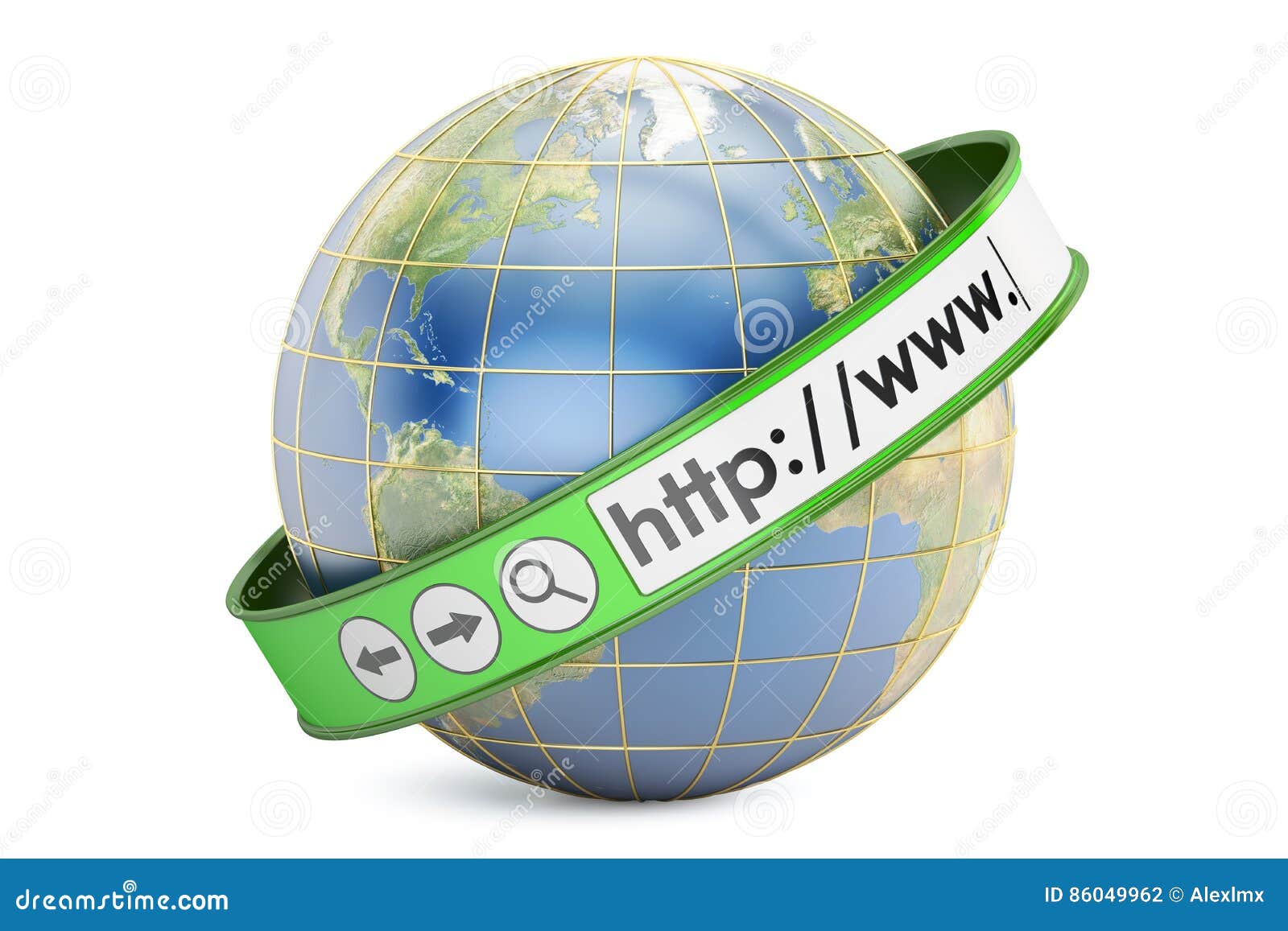Global Internet Communication Concept, 3D Rendering Stock Illustration ...