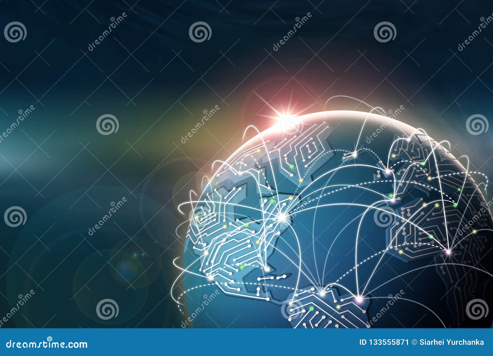 Global Internet. Communication and Data Exchange Stock Illustration ...