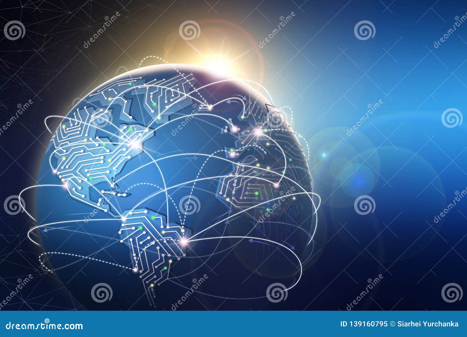 Global Internet. Communication and Data Exchange Stock Illustration ...