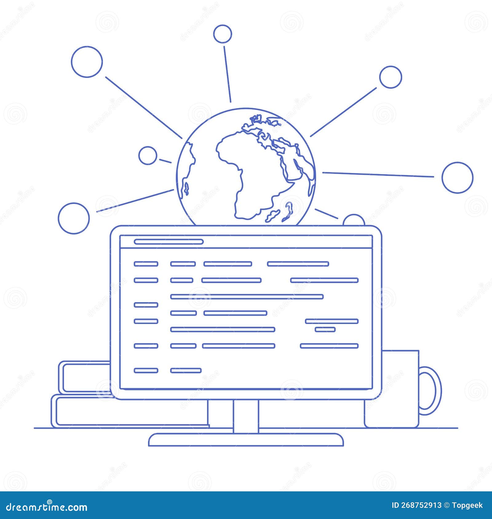 Global Internet Communications. World Wide Web on Computer Via Wireless ...