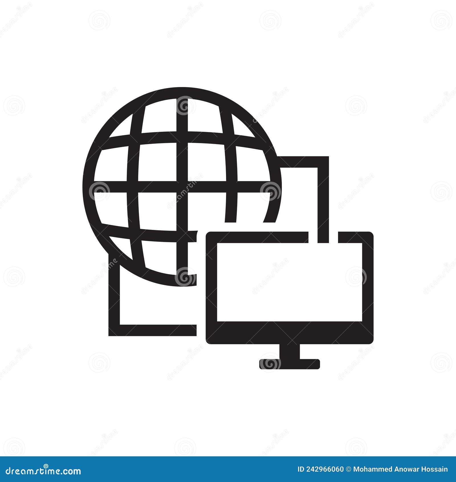 Internet Connection Computer Icon Stock Illustration - Illustration of ...