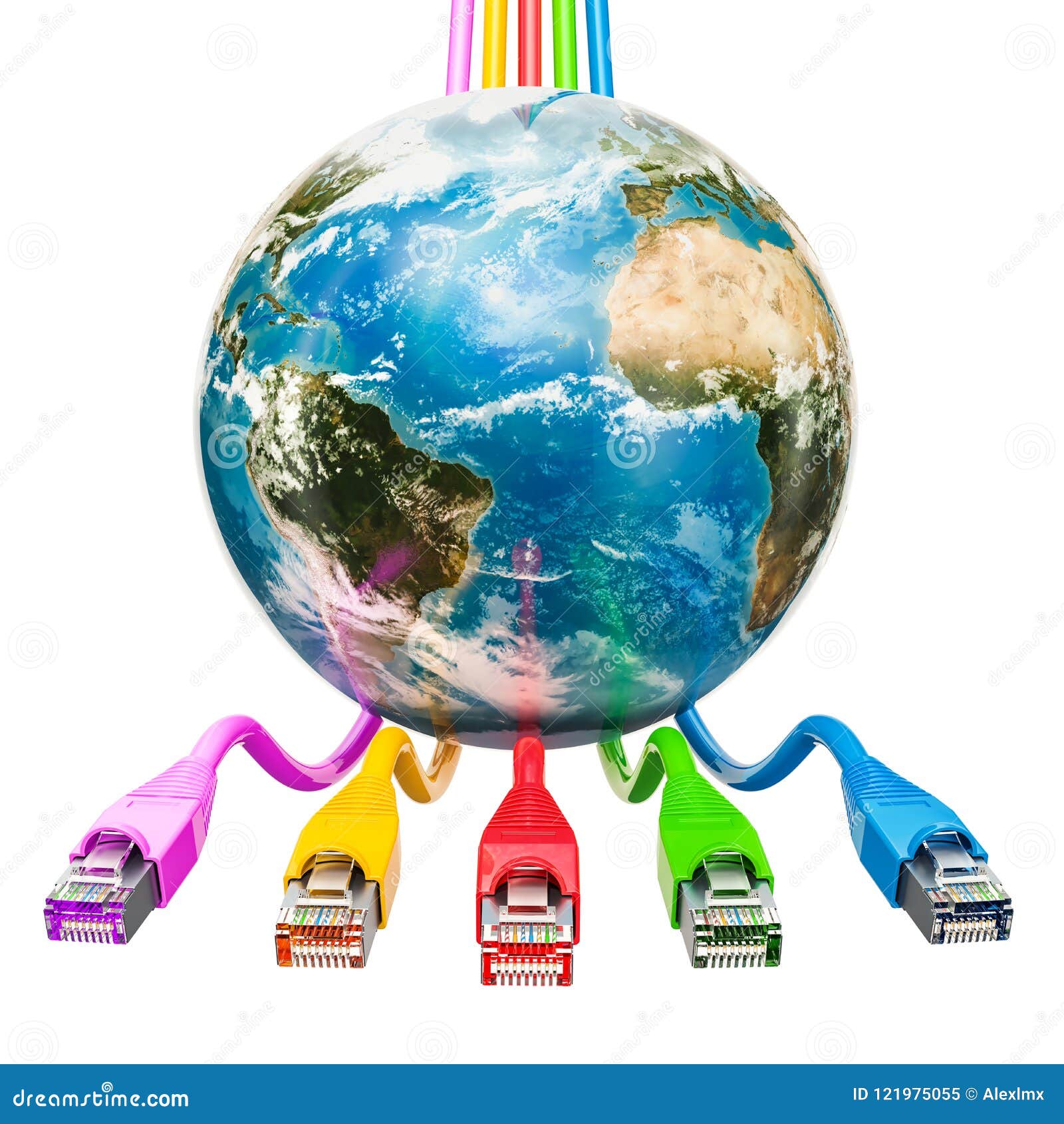 Global Internet Connection Concept. 3D Rendering Stock Illustration ...