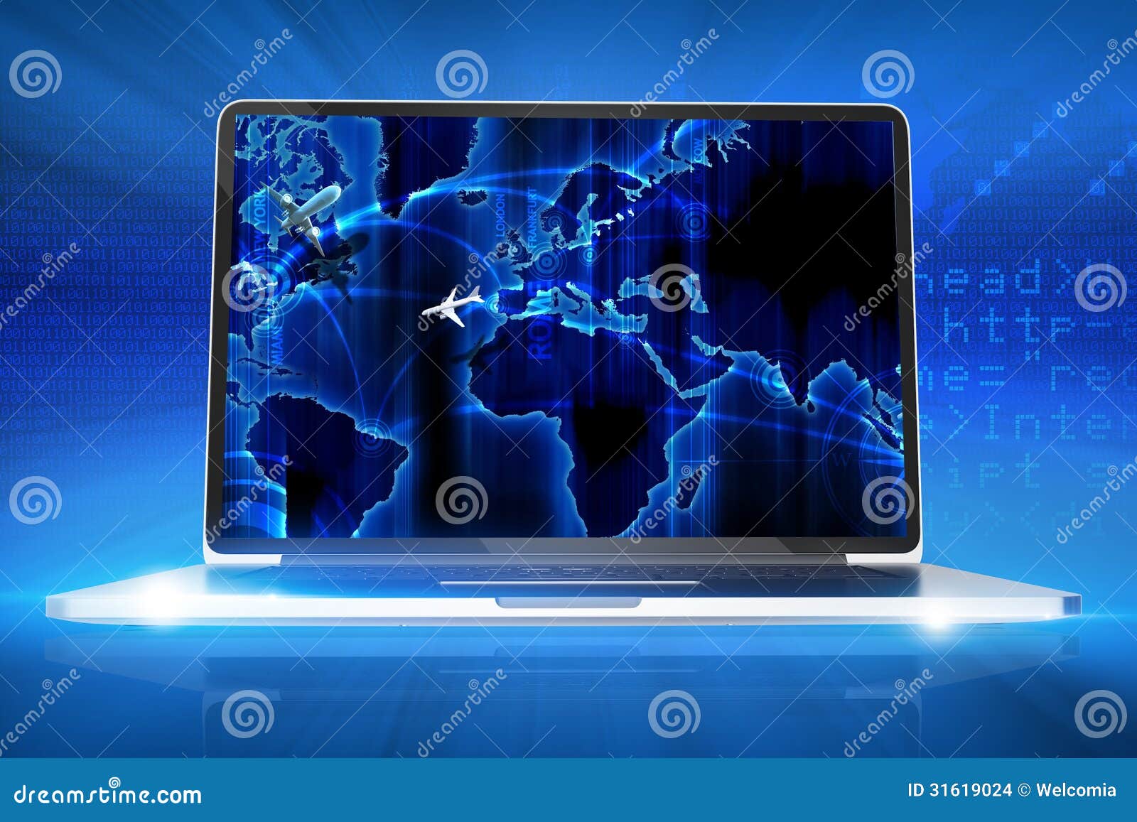Global Internet Connection stock illustration. Illustration of blue ...