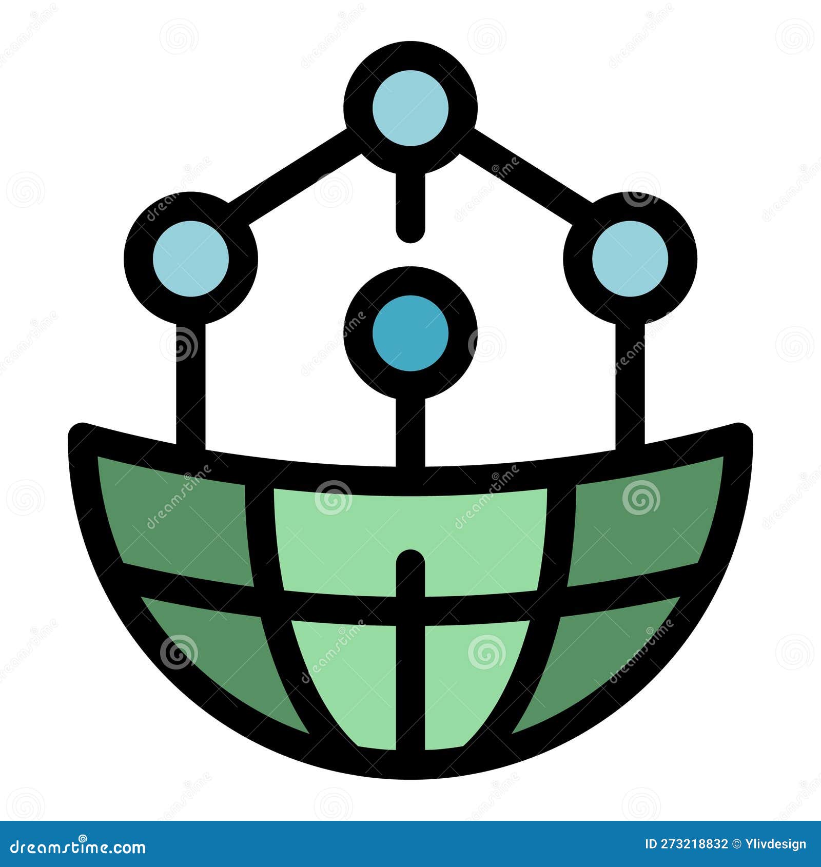 Global Internet Icon Vector Flat Stock Illustration - Illustration of ...