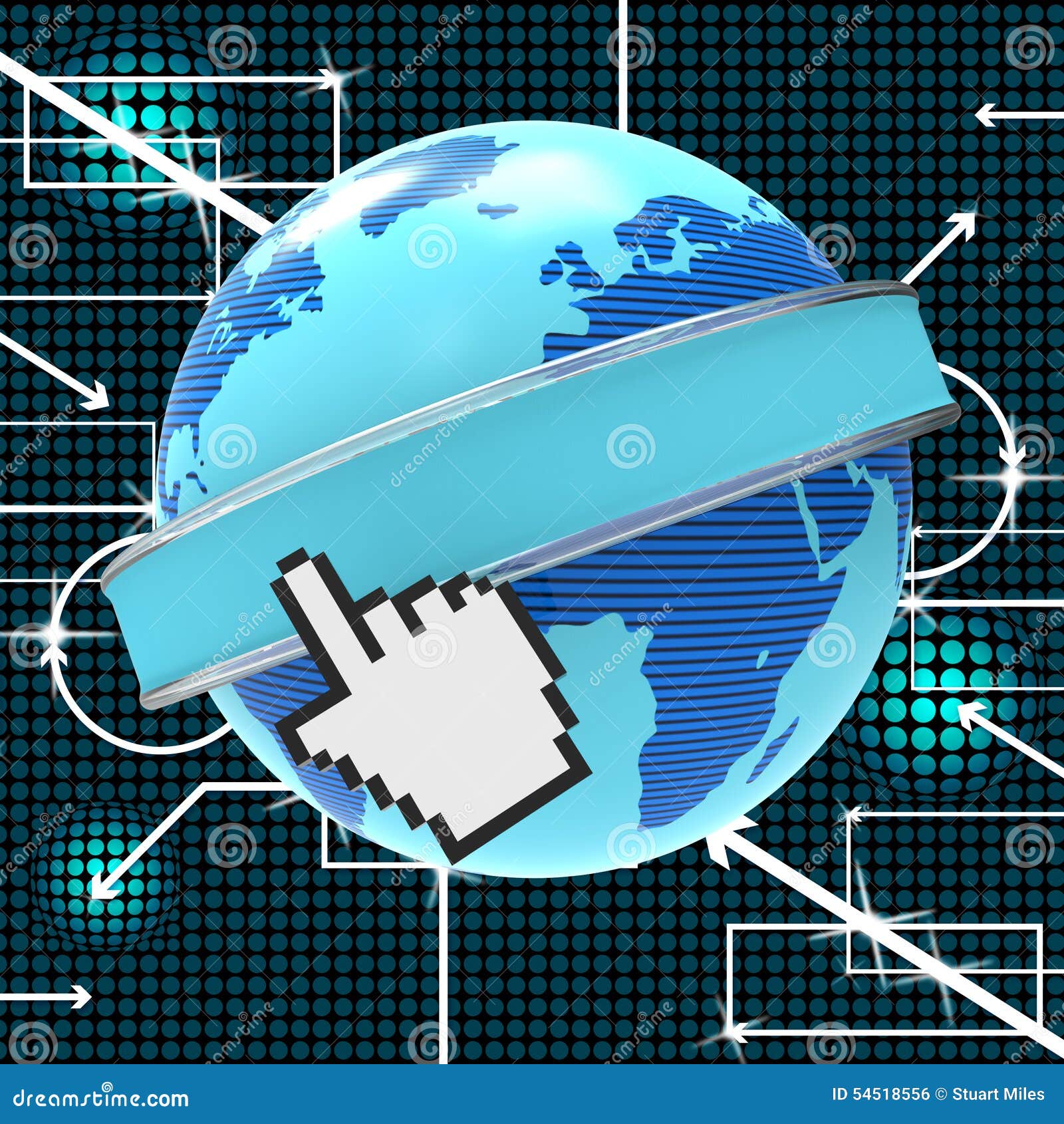 Global Internet Means World Wide Web and Copy Stock Illustration ...