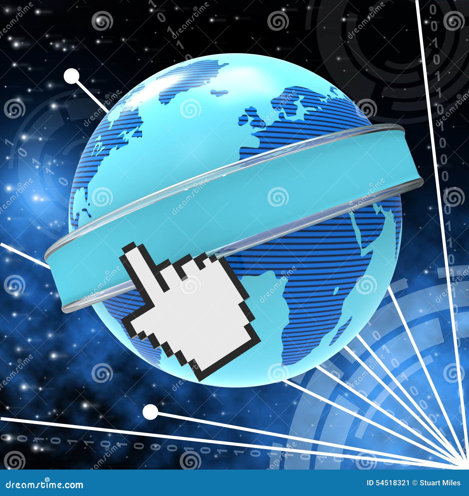 Global Internet Means World Wide Web and Copyspace Stock Illustration ...