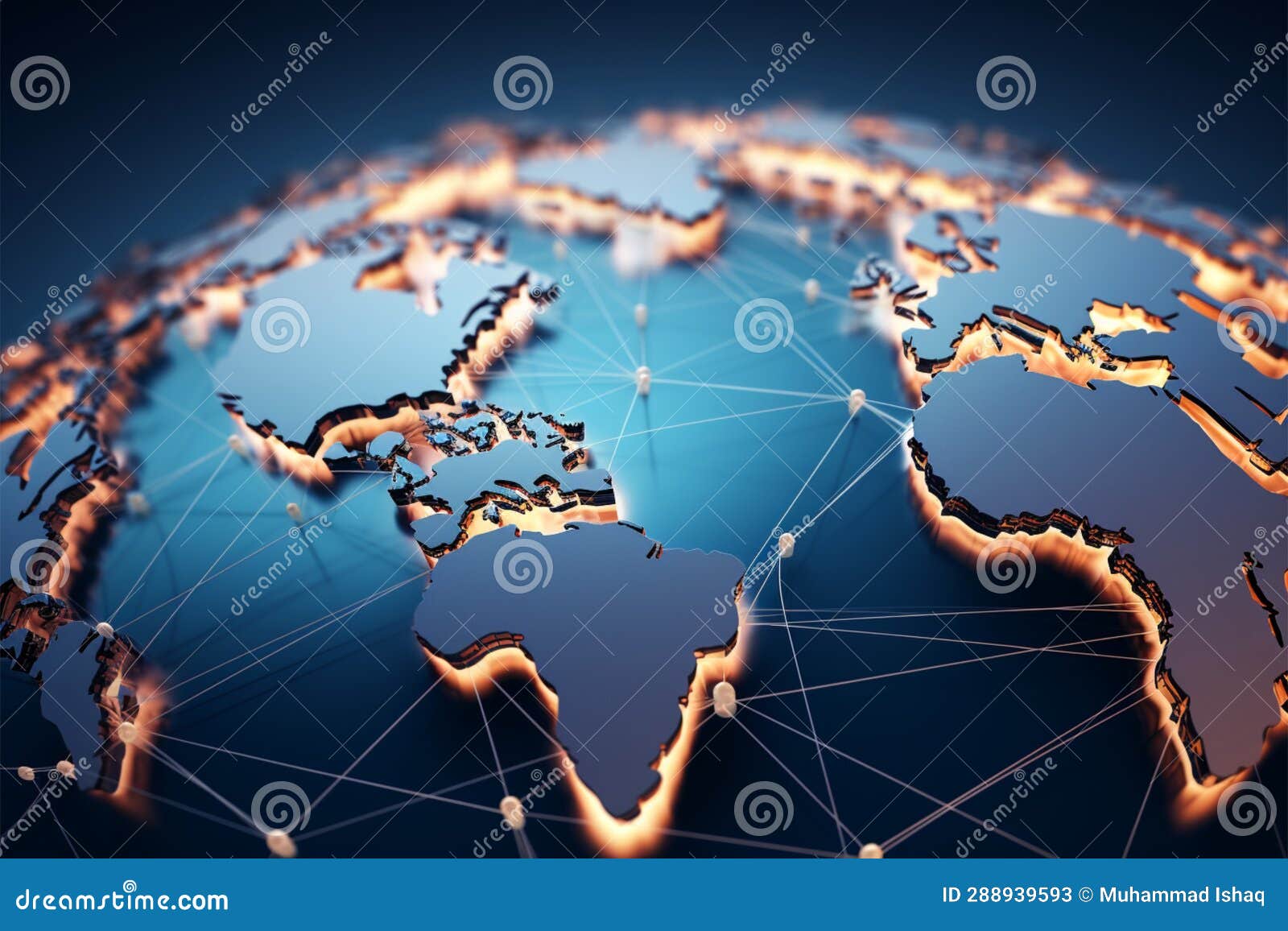 Global Internet Networking Concept Visualized through a World Map Globe Stock Illustration ...