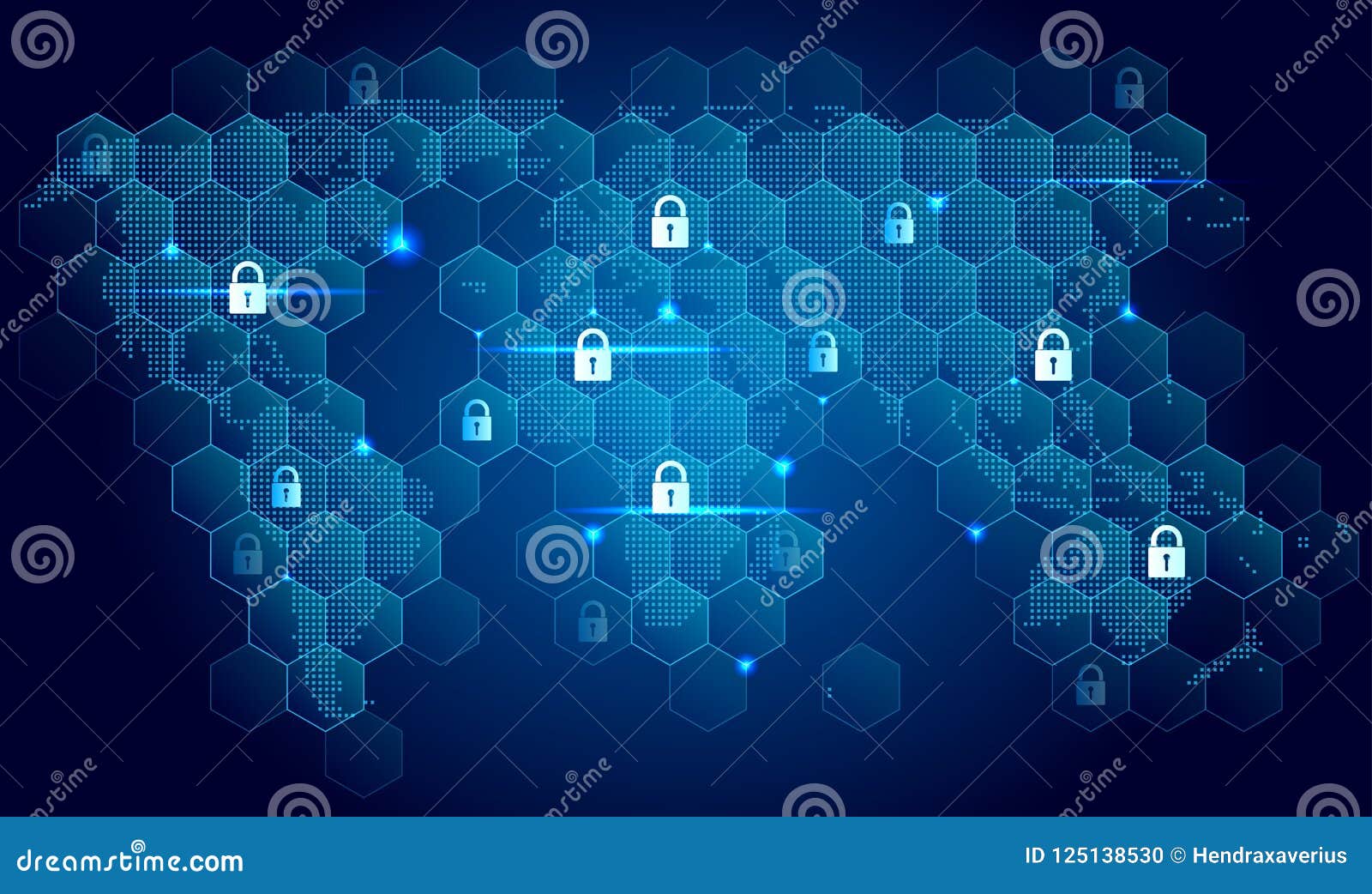 Global Internet Security Concept Stock Vector - Illustration of ...