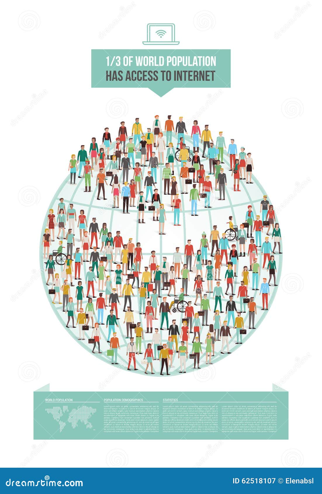 Global internet usage stock vector. Illustration of masses - 62518107
