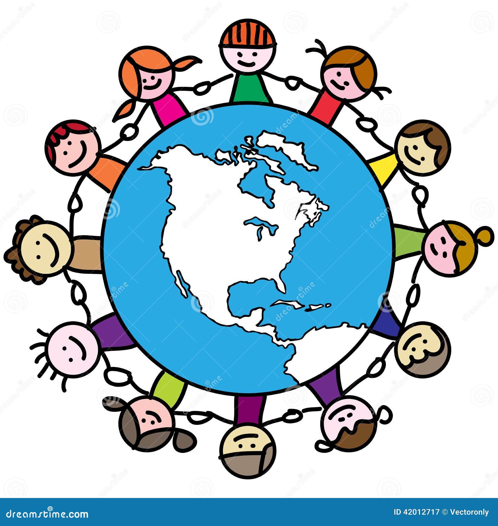 Globe Kids. Children Earth Day. Vector | CartoonDealer.com #68787296