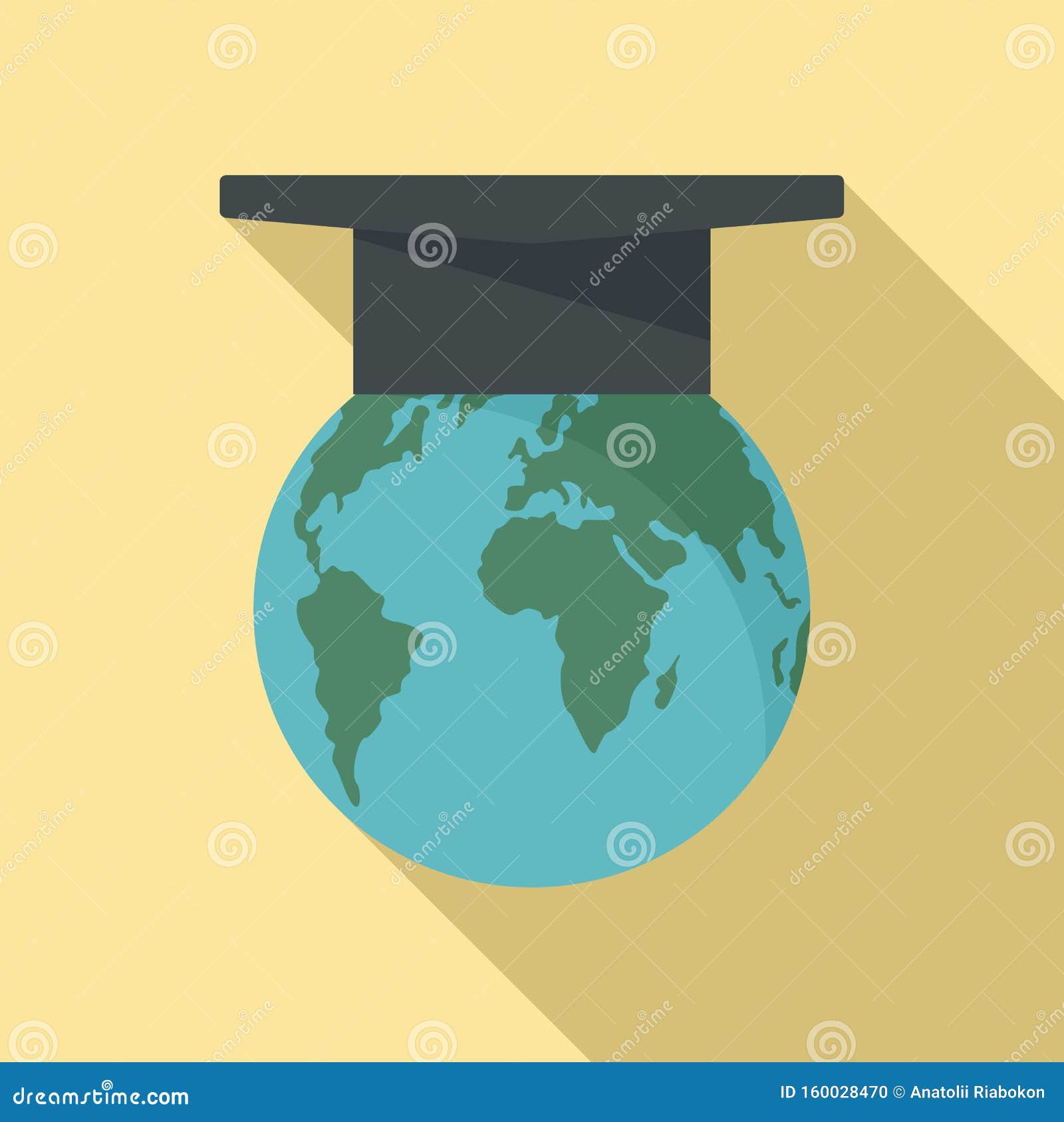 Global Learning Icon, Flat Style Stock Vector - Illustration of ...
