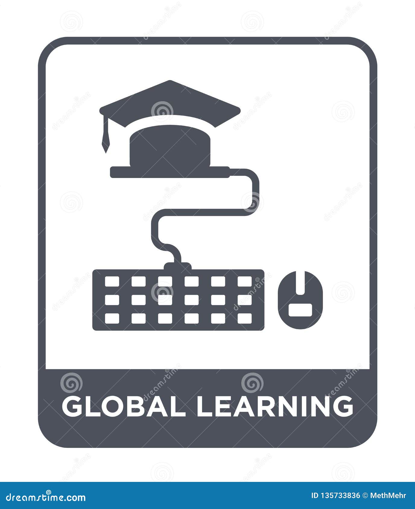 Global Learning Icon in Trendy Design Style. Global Learning Icon ...